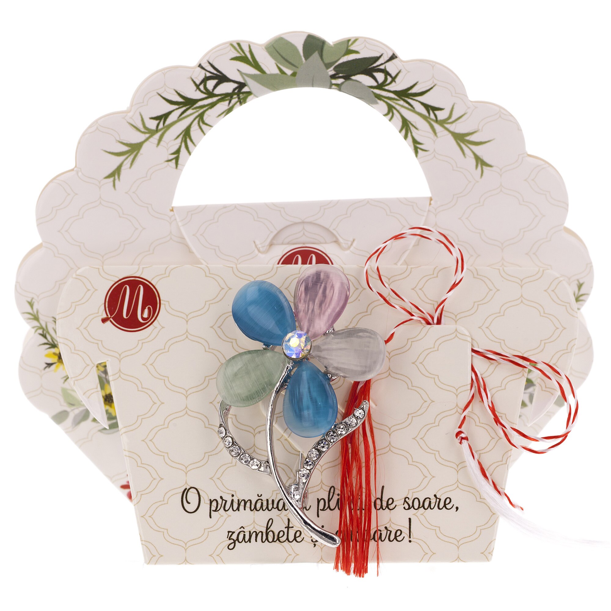 Brosa Martisor Gentuta - Floare cu Petale Colorate - eMAG.ro