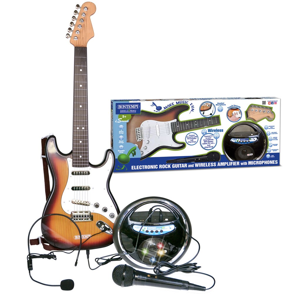 Chitara Rock, Electronica, 6 corzi metalice, 67 cm, pentru copii ...