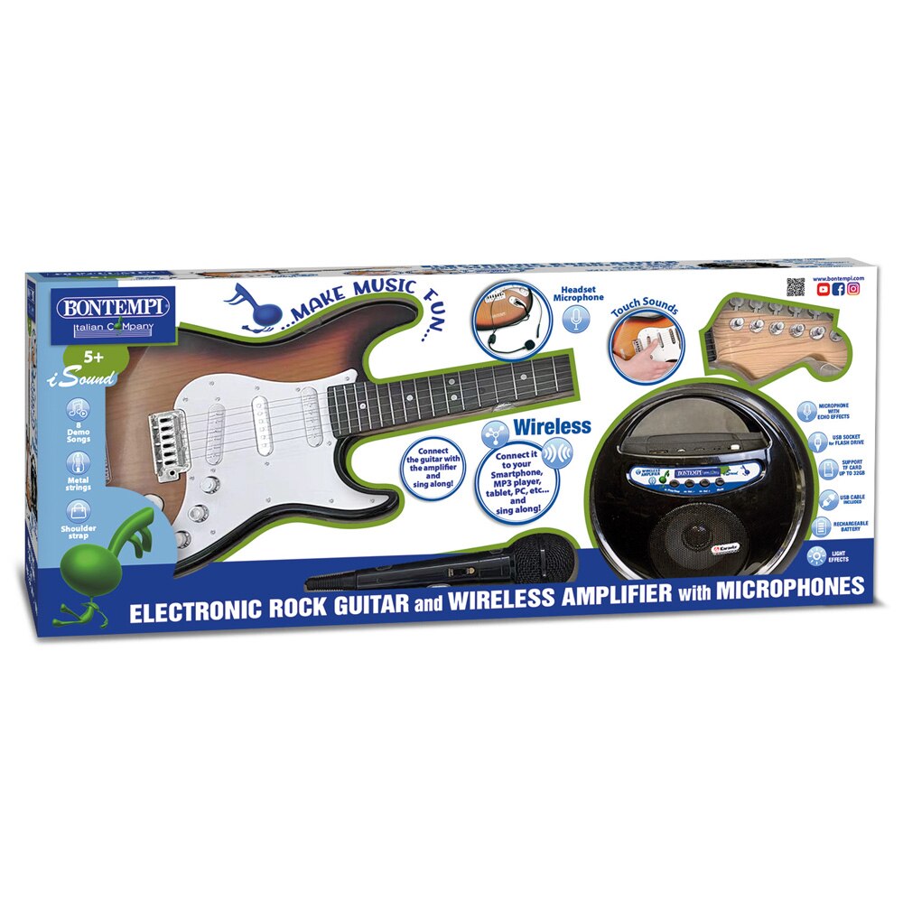 Chitara Rock, Electronica, 6 corzi metalice, 67 cm, pentru copii ...