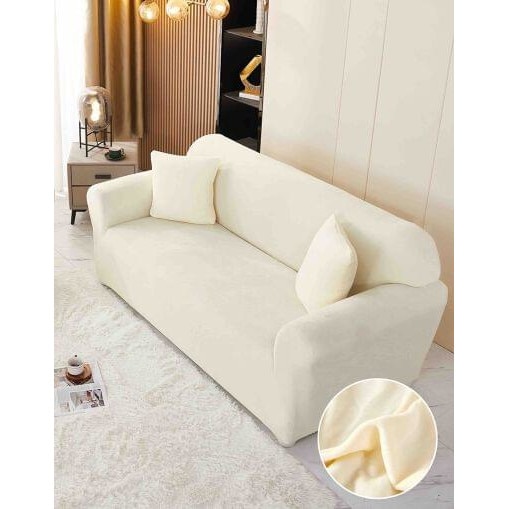 Husa Premium Catifea Pentru Canapea 3 Locuri 180-230 cm, Ivoire + Husa ...