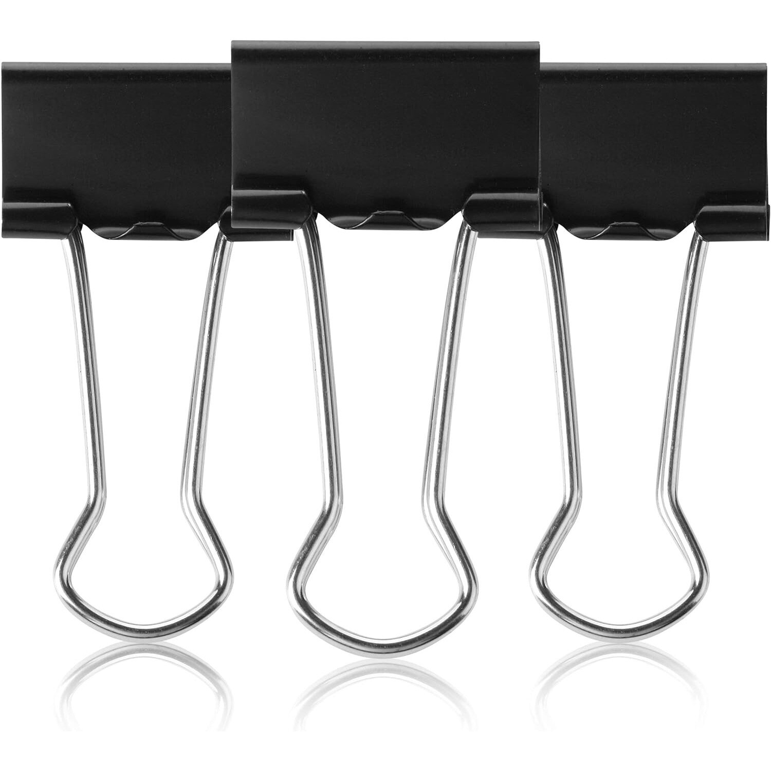 Set 50 clipsuri documente, longziming, Otel, 0.75 Inch, Negru/Argintiu ...