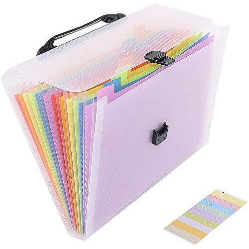 Clasor documente, longziming, Plastic, 13 Compartimente, A4, Multicolor ...