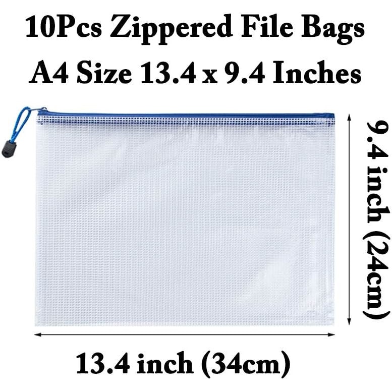 Set 10 mape documente, longziming, PVC, A4, Transparent/Albastru - eMAG.ro