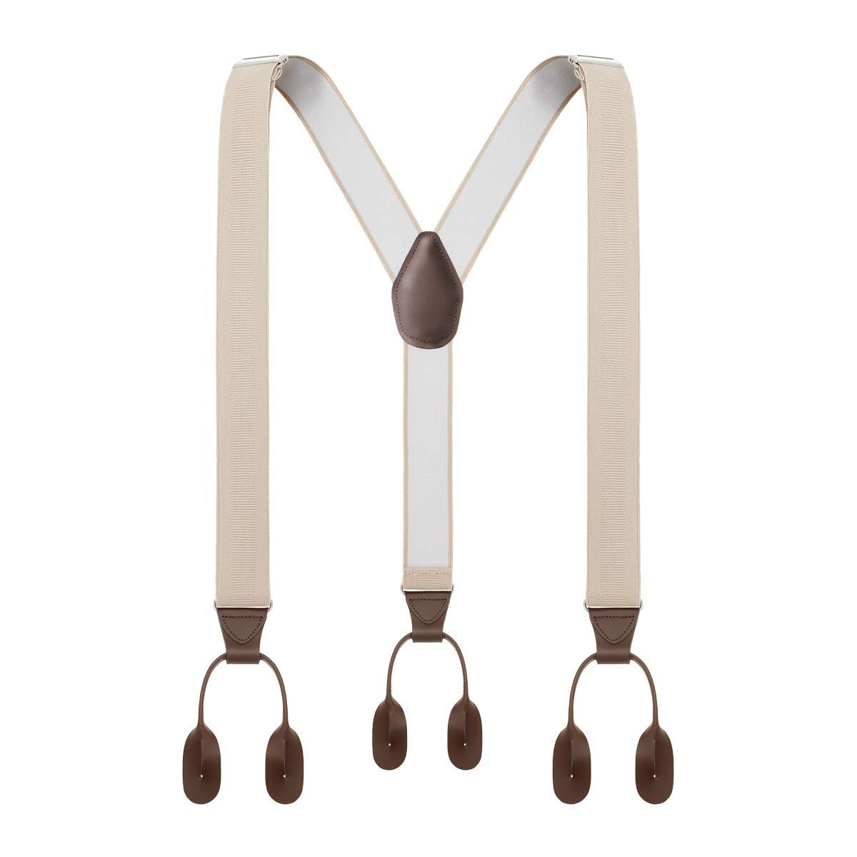 Bretele pentru barbati, Piele/Poliester/Metal, 3.5x190 cm, Kaki - eMAG.ro
