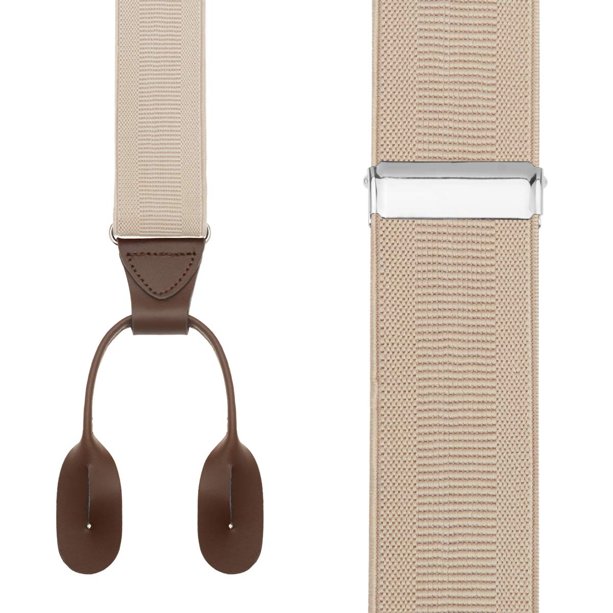 Bretele pentru barbati, Piele/Poliester/Metal, 3.5x190 cm, Kaki - eMAG.ro