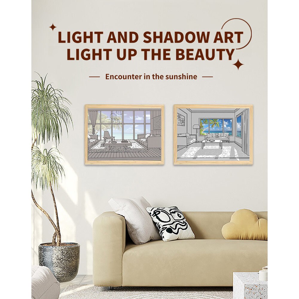 Tablou iluminat LED elegant pentru pictura in lumina artistica ...