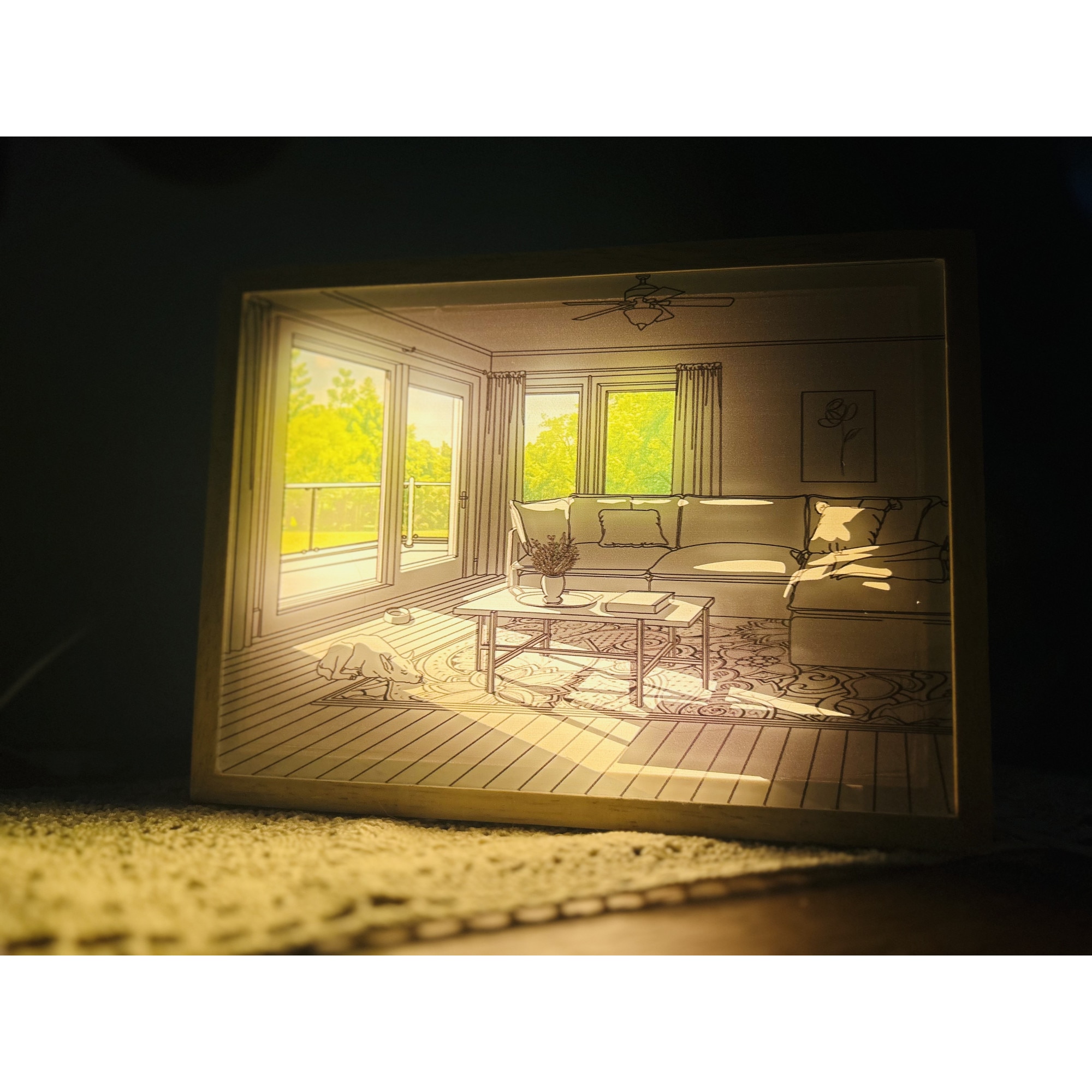 Tablou iluminat LED elegant pentru pictura in lumina artistica ...