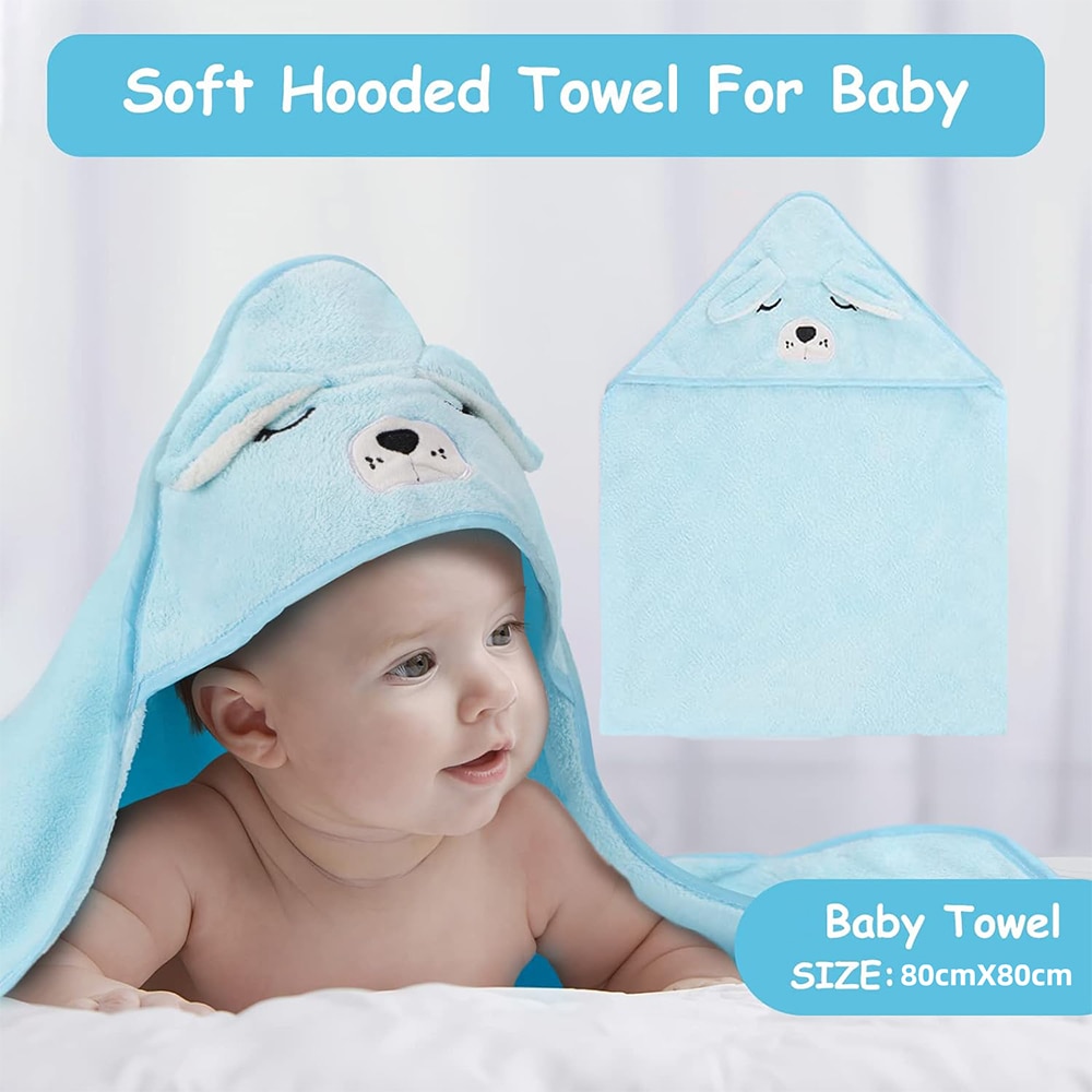 Prosop de Baie cu Gluga pentru Bebelusi, Yefound®, Super Absorbant ...