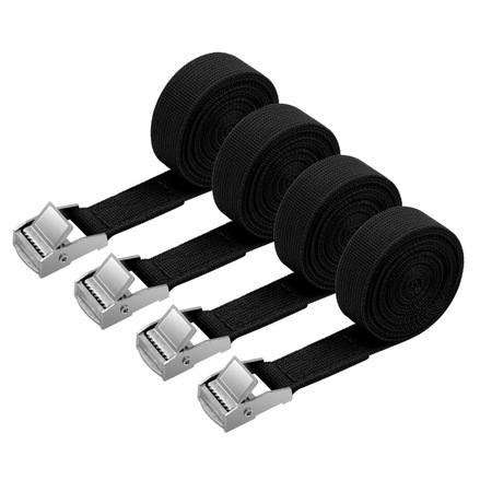 Set 4 chingi, LLWL, Zinc/Polipropilena, 2 m, Negru - eMAG.ro