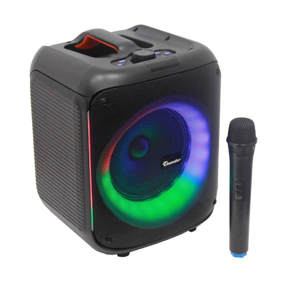 Boxa portabila, Thunder, Karaoke, 8 inchi, Microfon fara fir, Negru ...