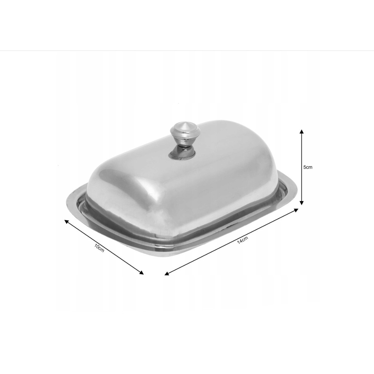 Recipient pentru unt, din inox cu capac, 15, 5x11, 5x1cm, Kinghoff ...