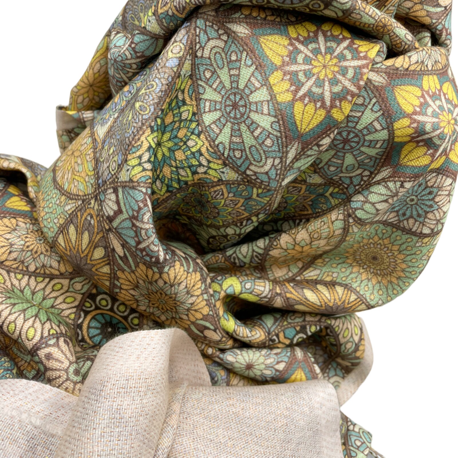 Esarfa cu 2 fete Cashmere Michelle, Galben/ Multicolor - eMAG.ro