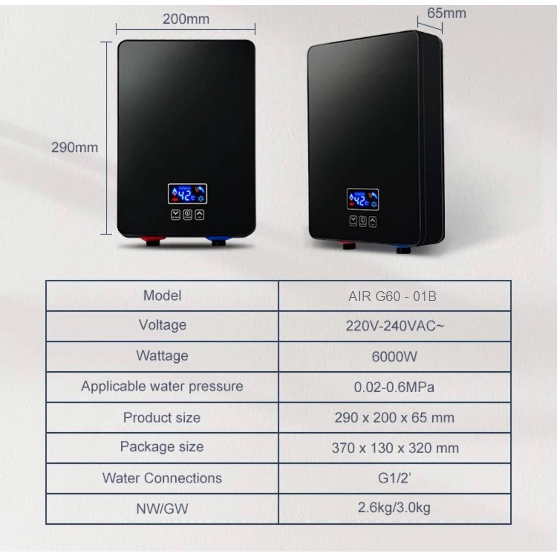 Incalzitor instant electric pentru apa, Display LCD, Protectie ...