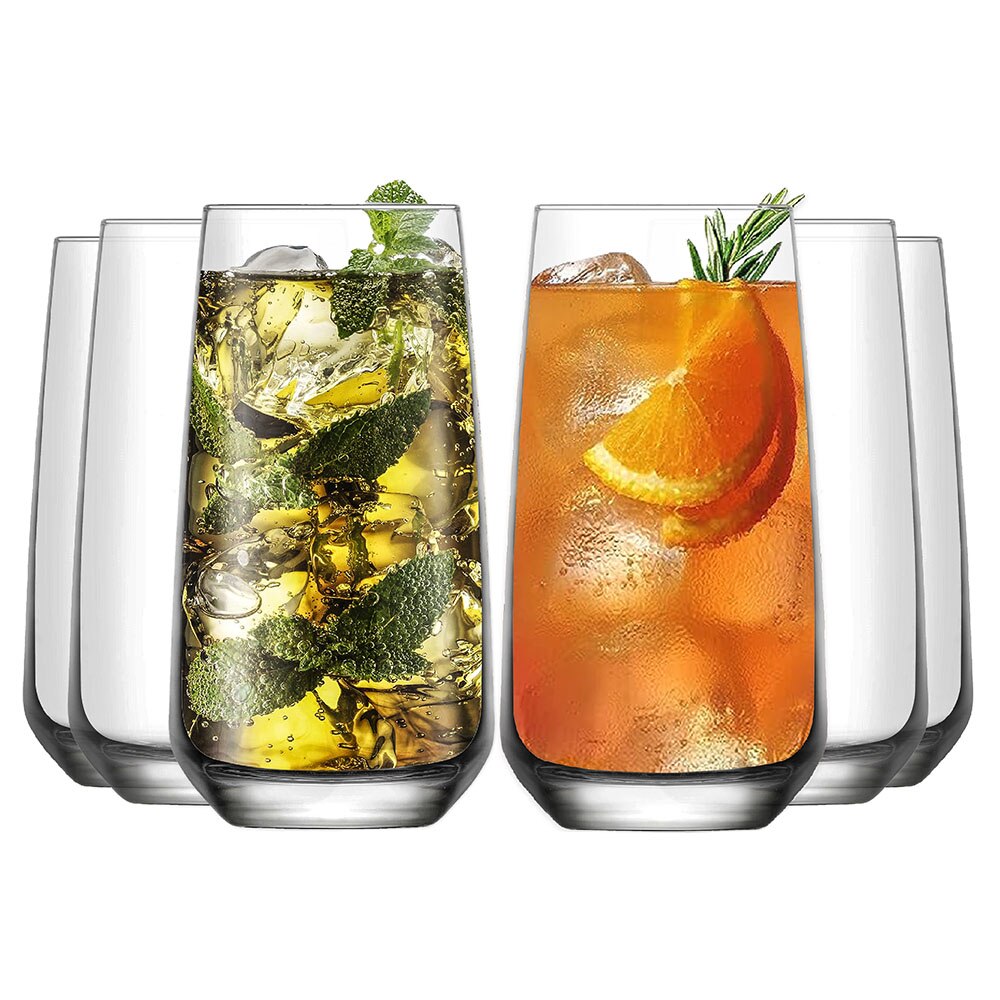 Set 6 pahare 480ml Model LAV LAL pentru apa, limonada, ceai cu gheata, bauturi racoritoare - eMAG.ro