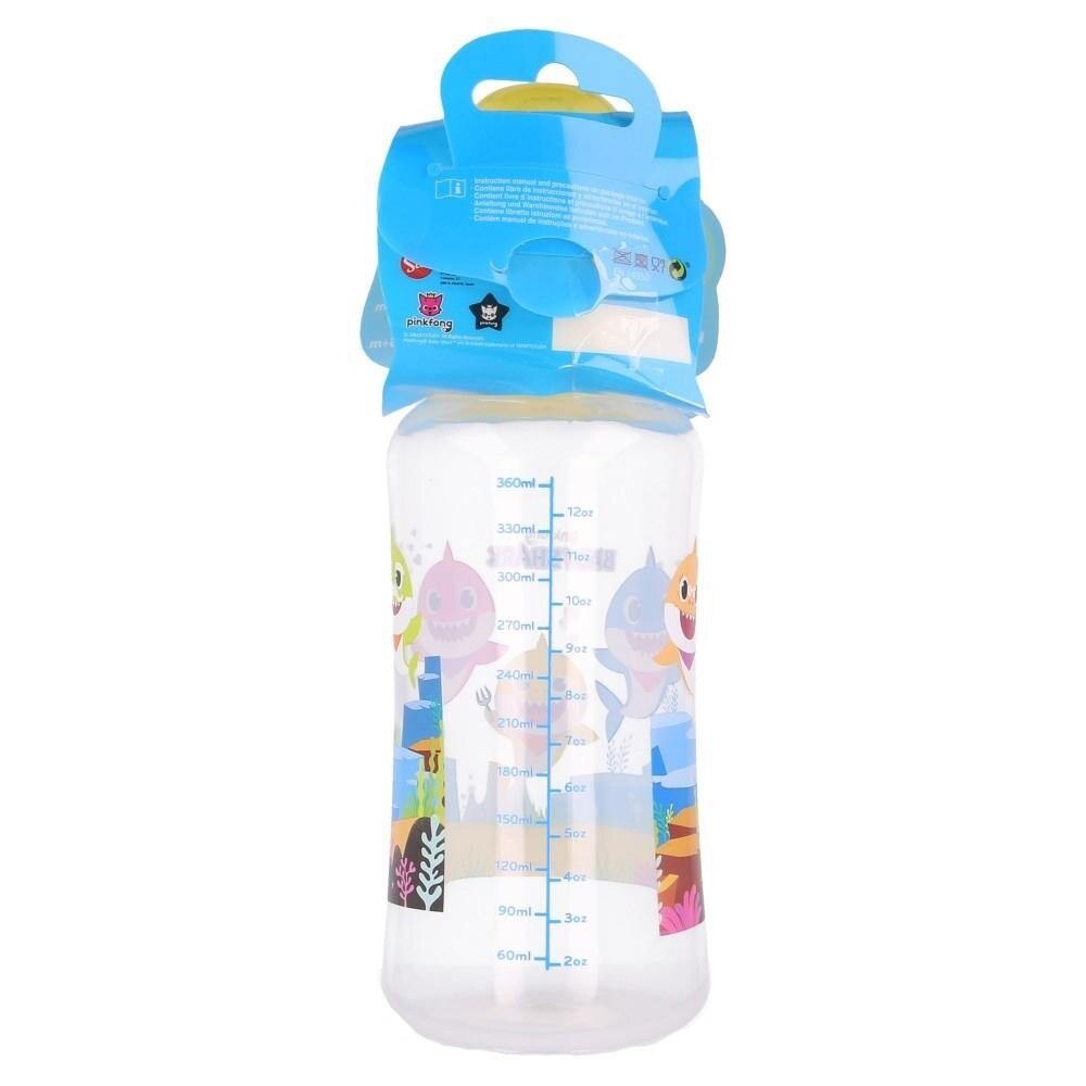 Biberon cu Gat Larg 360 ml Tetina din Silicon 3 Pozitii Baby Shark ...