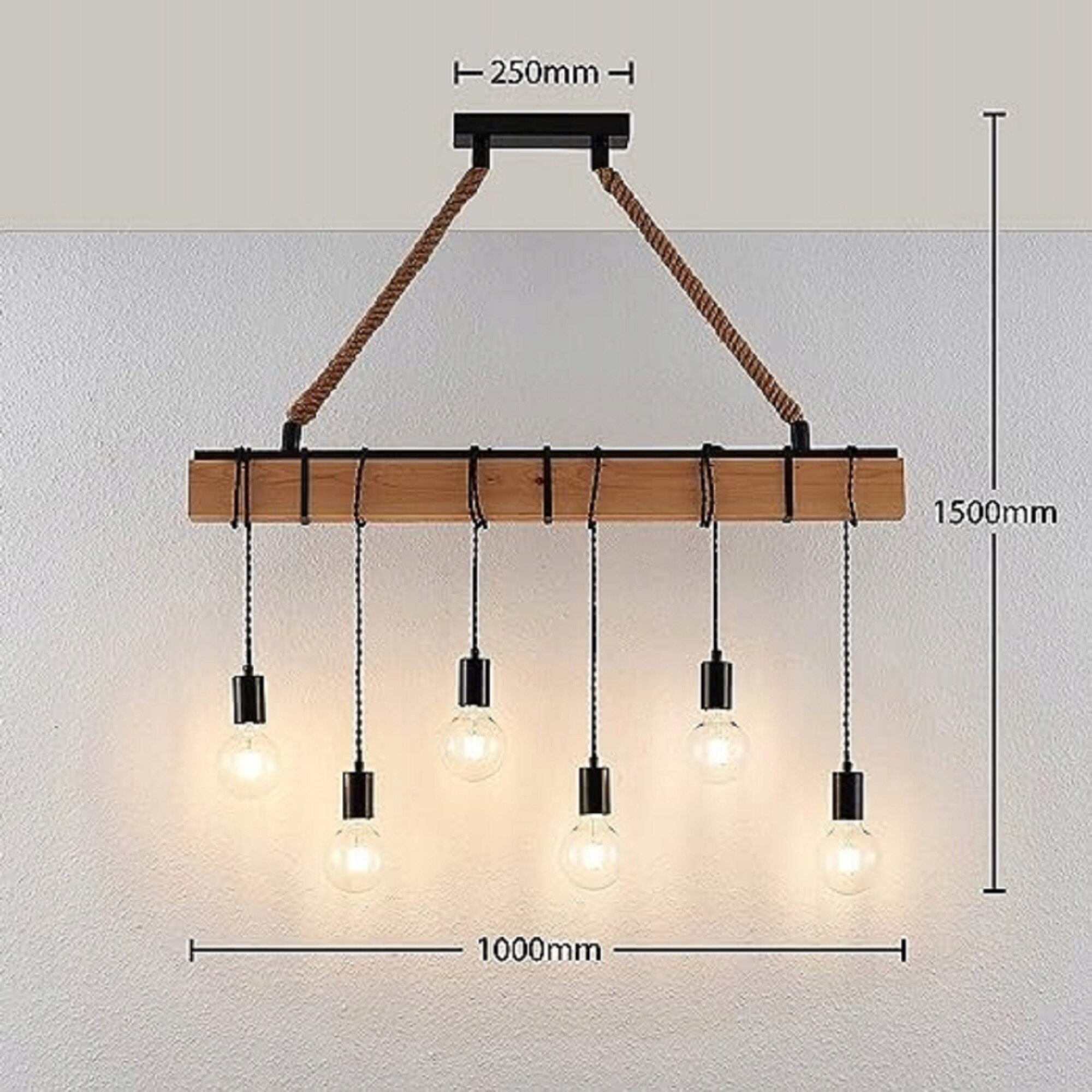 Lustra Lindby Vintage, lemn, metal, masa de sufragerie sau bar - eMAG.ro