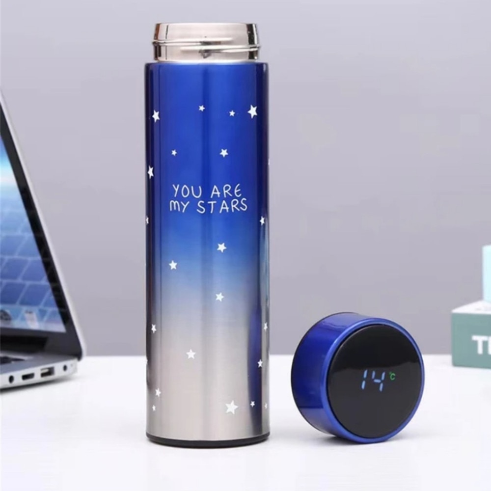 Mini termos termoizolant, NUT, Inox, 480 ml, Albastru/Argintiu - eMAG.ro