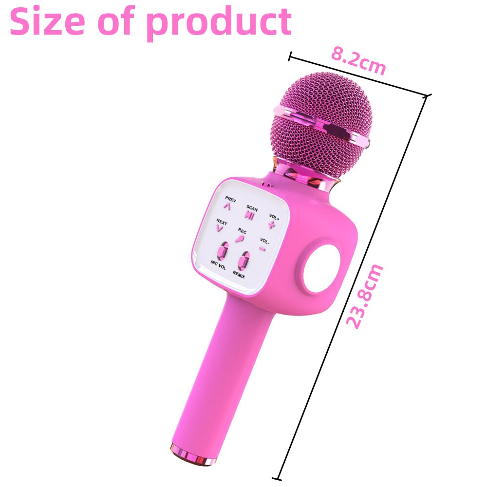 Microfon Wireless Karaoke fara fir, cu acumulator, Yefound®, ABS+Matel ...