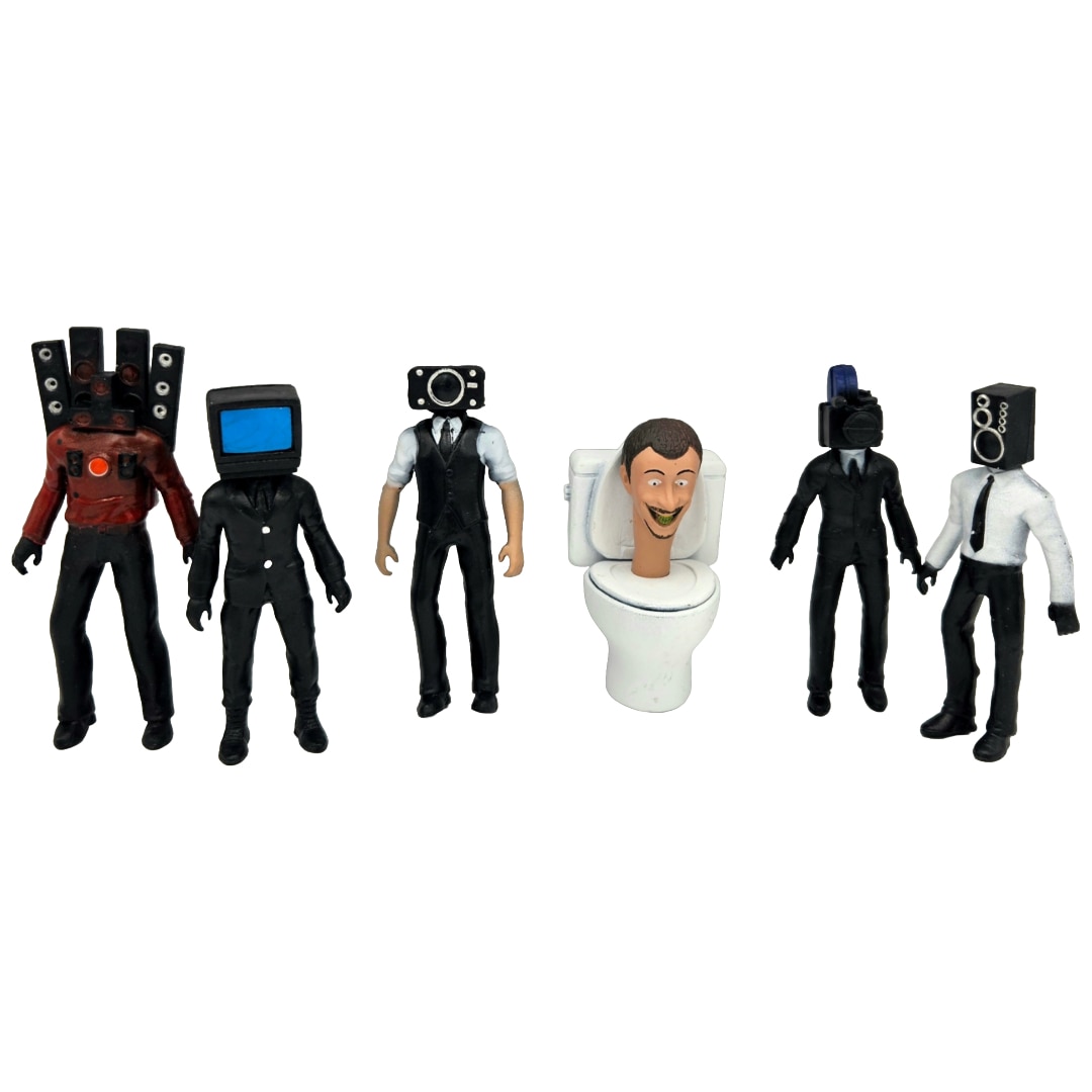 Szett 6 db Skibidi Toilet figura, többszínű, 10 cm - eMAG.hu