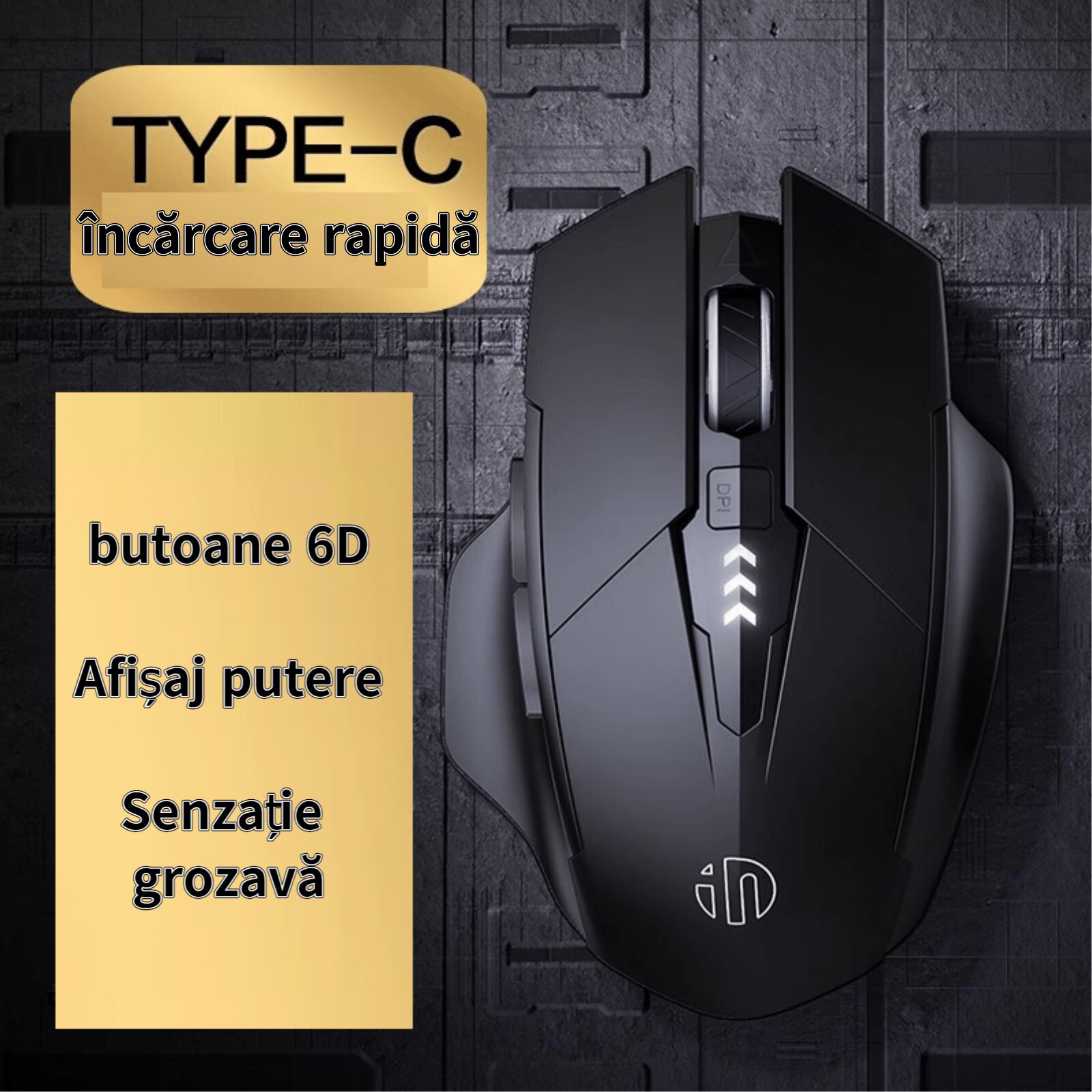 Mouse fara fir, 2.4G, Policarbonat, 6 butoane, Negru - eMAG.ro