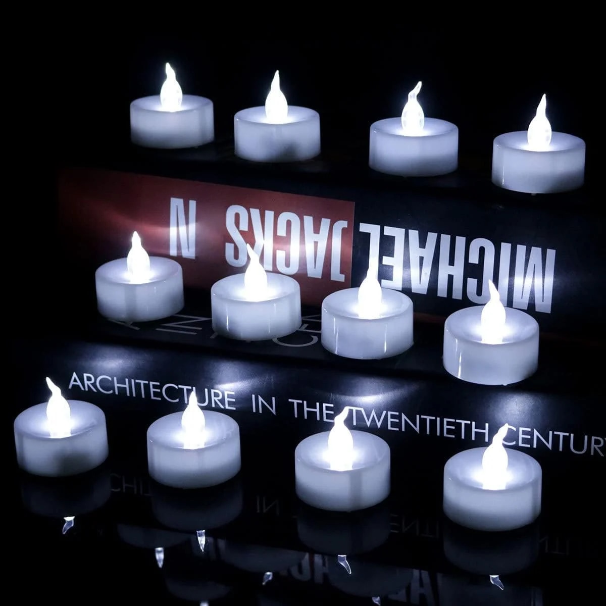 Set de 12 lumanari cu LED Anziner, plastic, alb rece, 3, 2 x 3, 5 cm ...