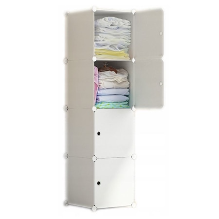 Dulap, modular, alb, 4 module 39 cm x 37 cm x 147 cm - eMAG.ro