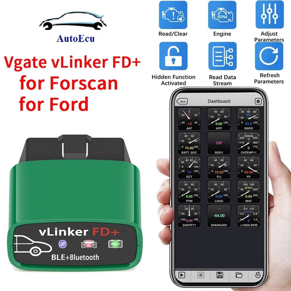 Tester AutoFull diagnoza ForScan vLinker FD+ bluetooth Android IOs ...