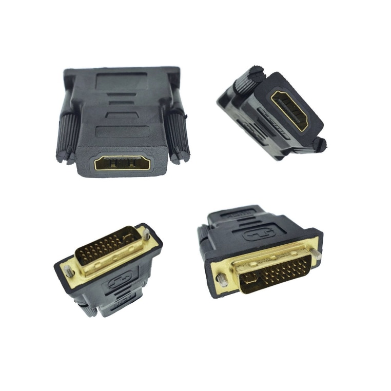 Adaptor Bidirectional DVI 24+5p de la Conector TATA la HDMI MAMA, Negru - eMAG.ro