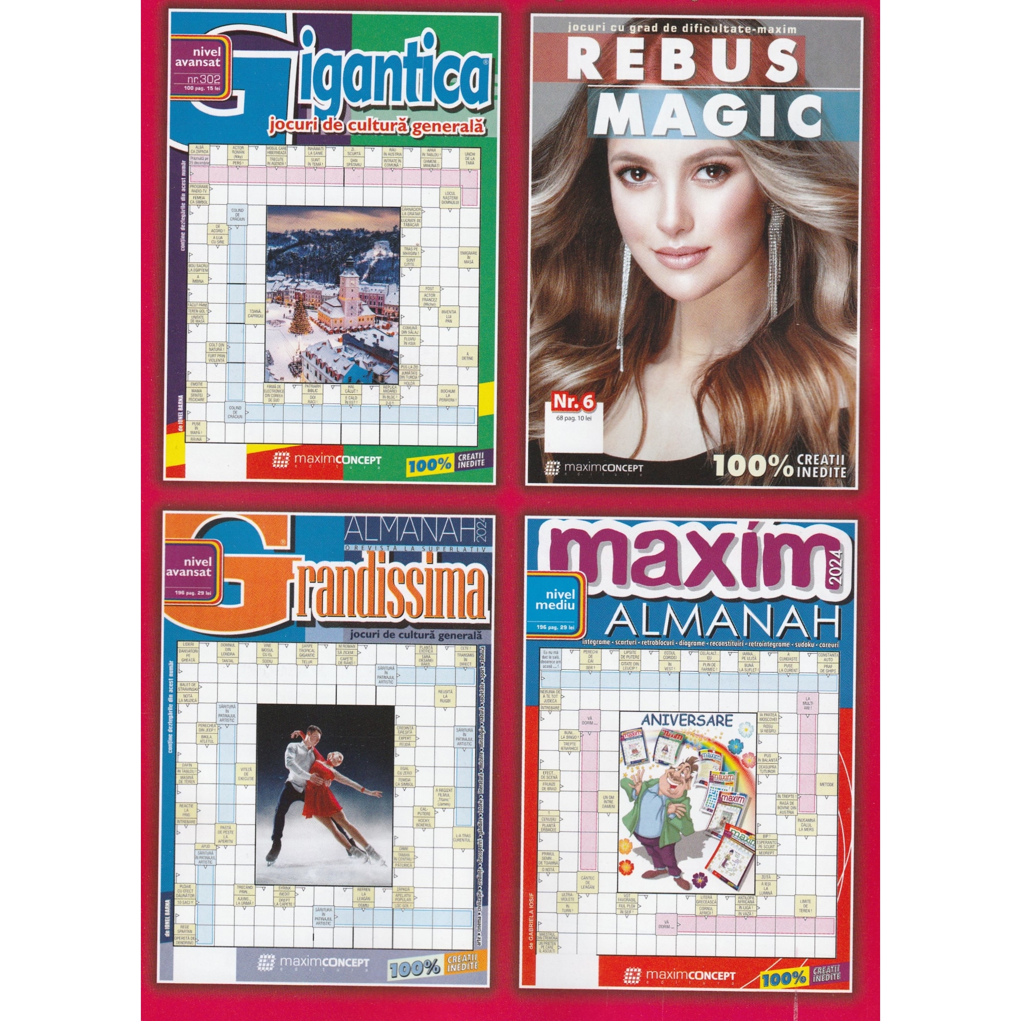 Pachet de integrame : Almanah Grandissima 2024, Almanah La Maxim 2024, integrame Gigantica ...