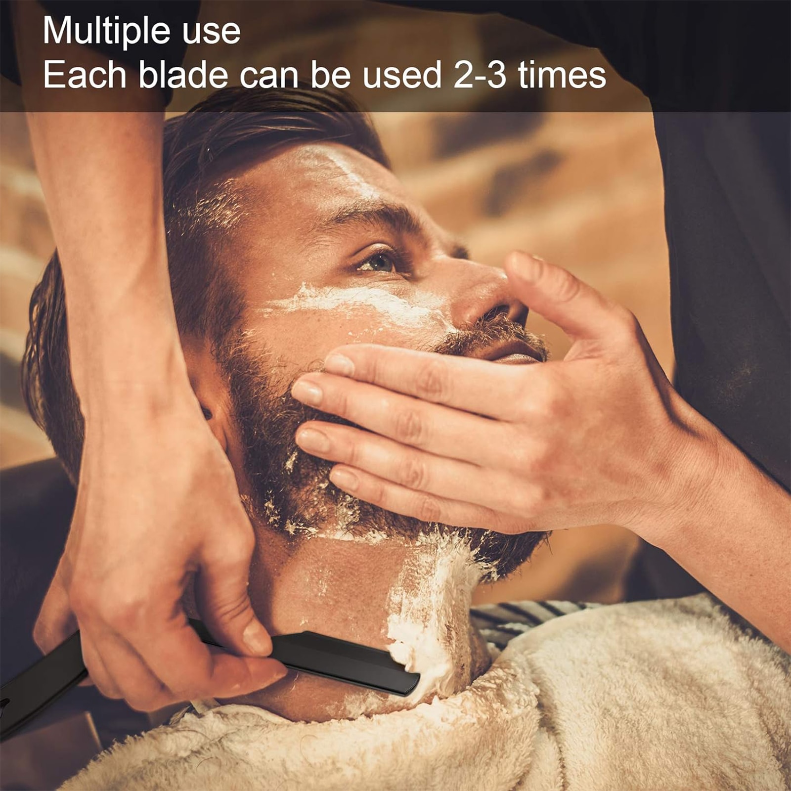 Set brici barbierit + 20 de lame de ras, NUODWELL, Cu perie de curatare ...