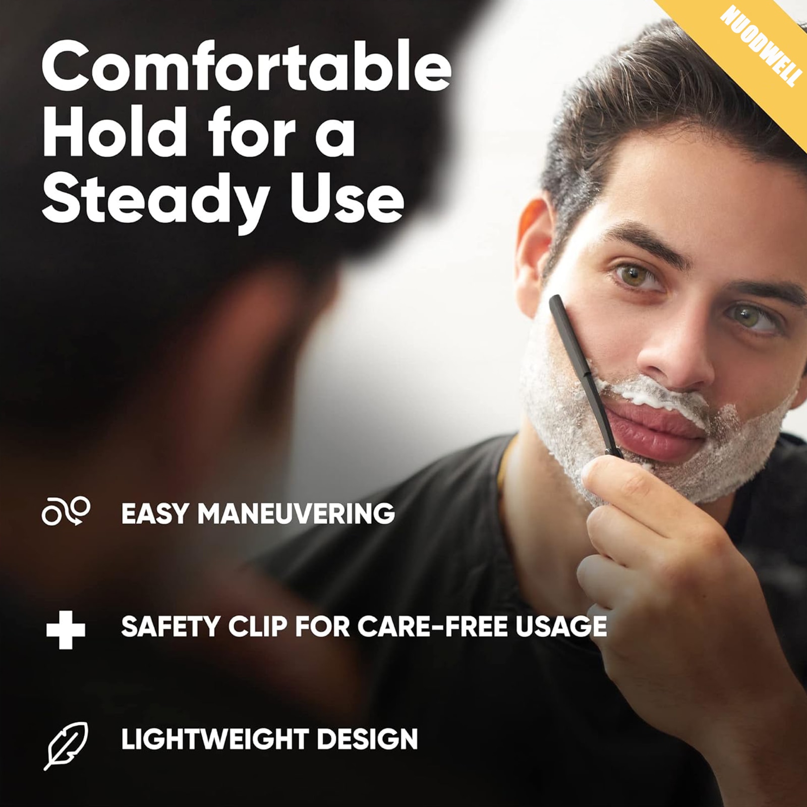 Set brici barbierit + 20 de lame de ras, NUODWELL, Cu perie de curatare ...