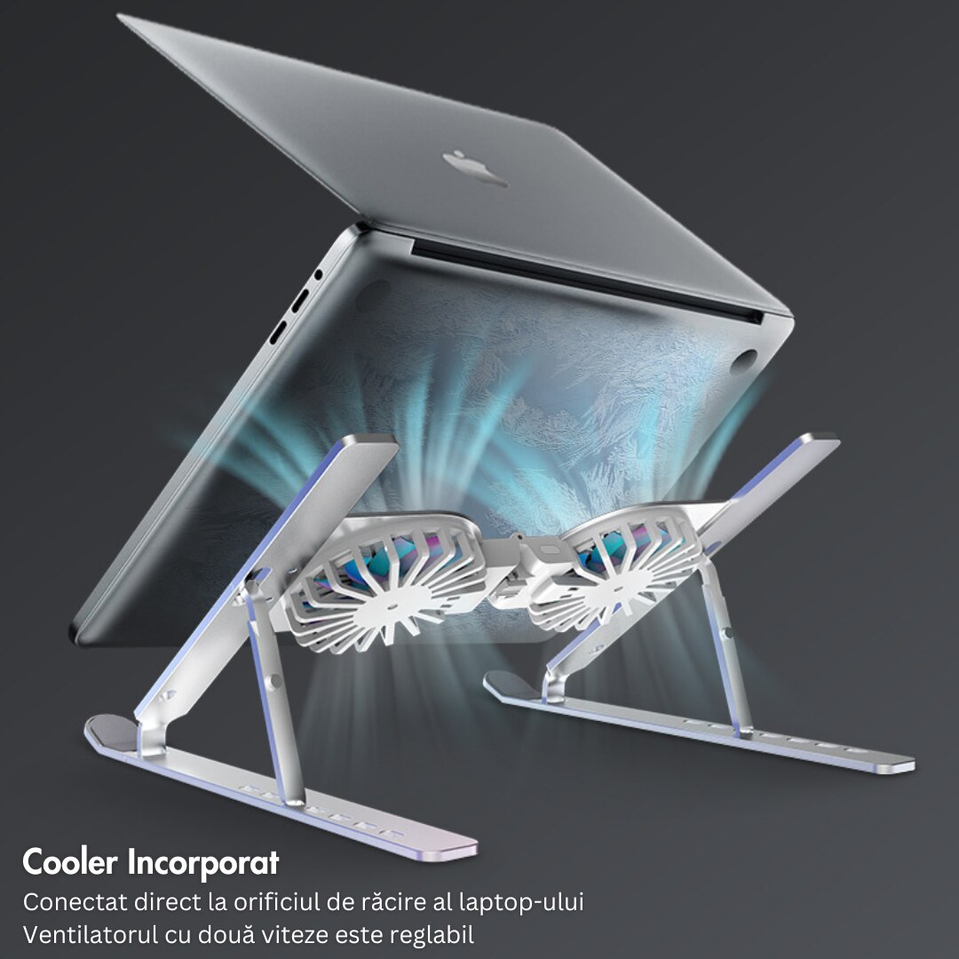 Suport pentru Laptop, Pliabil, Compatibil 13″-18″, Sistem Dublu ...