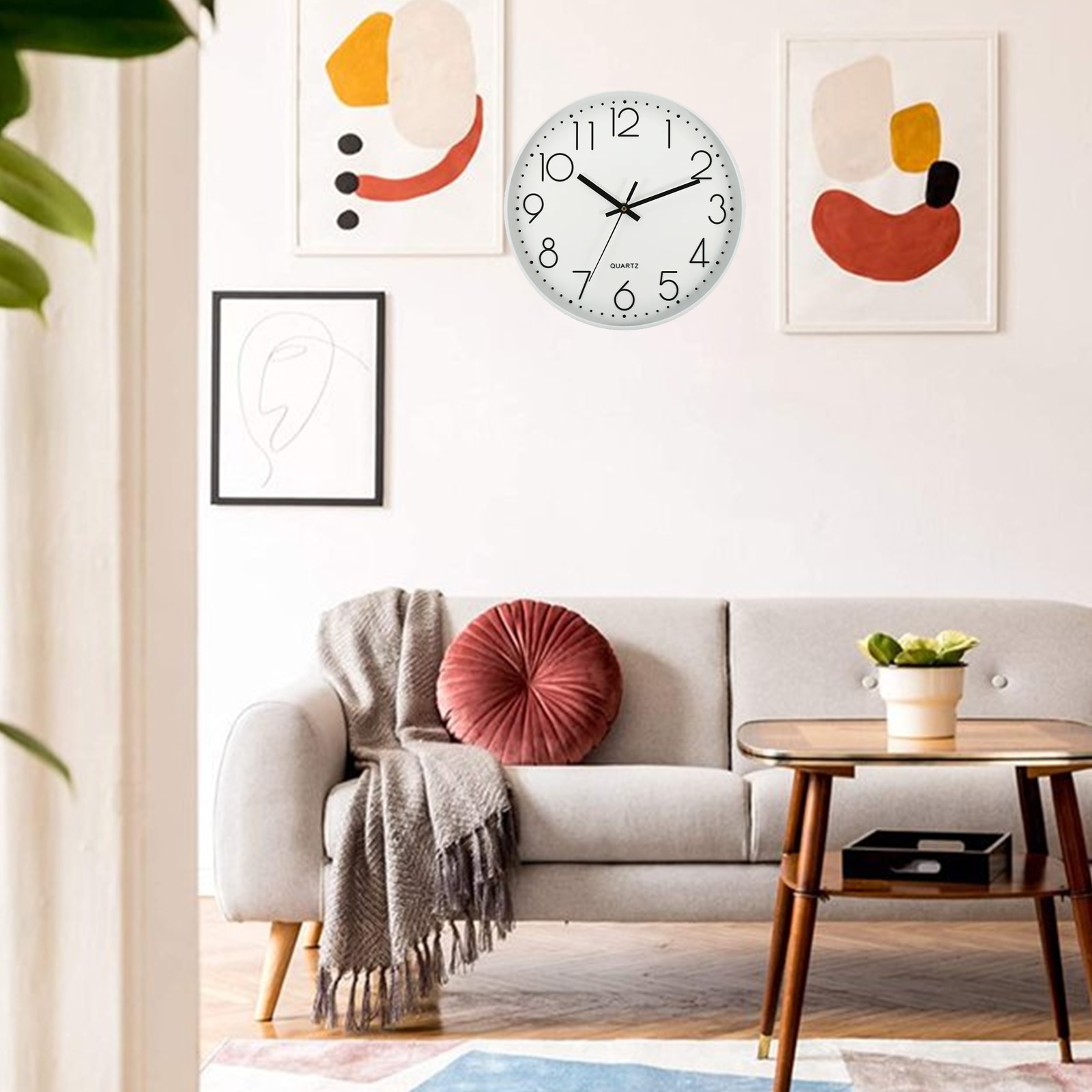 Ceas de perete, Zggzerg, Cu baterie si carlig, Miscare ultra-usoara ...