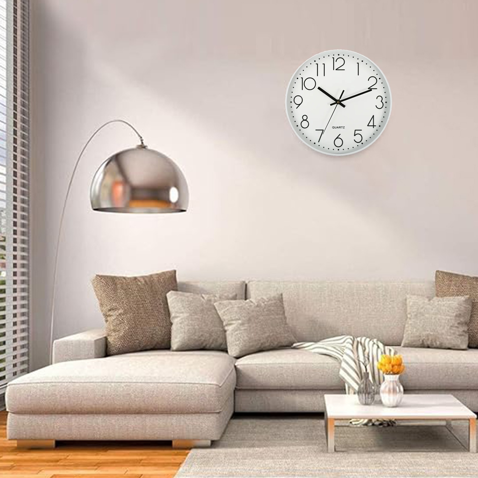 Ceas de perete, Zggzerg, Cu baterie si carlig, Miscare ultra-usoara ...