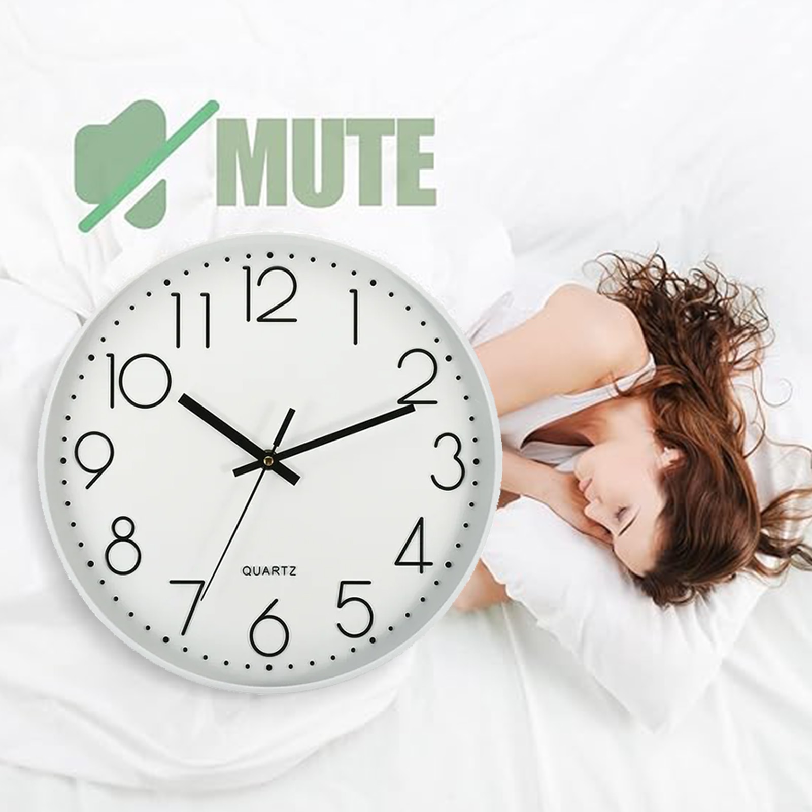 Ceas de perete, Zggzerg, Cu baterie si carlig, Miscare ultra-usoara ...