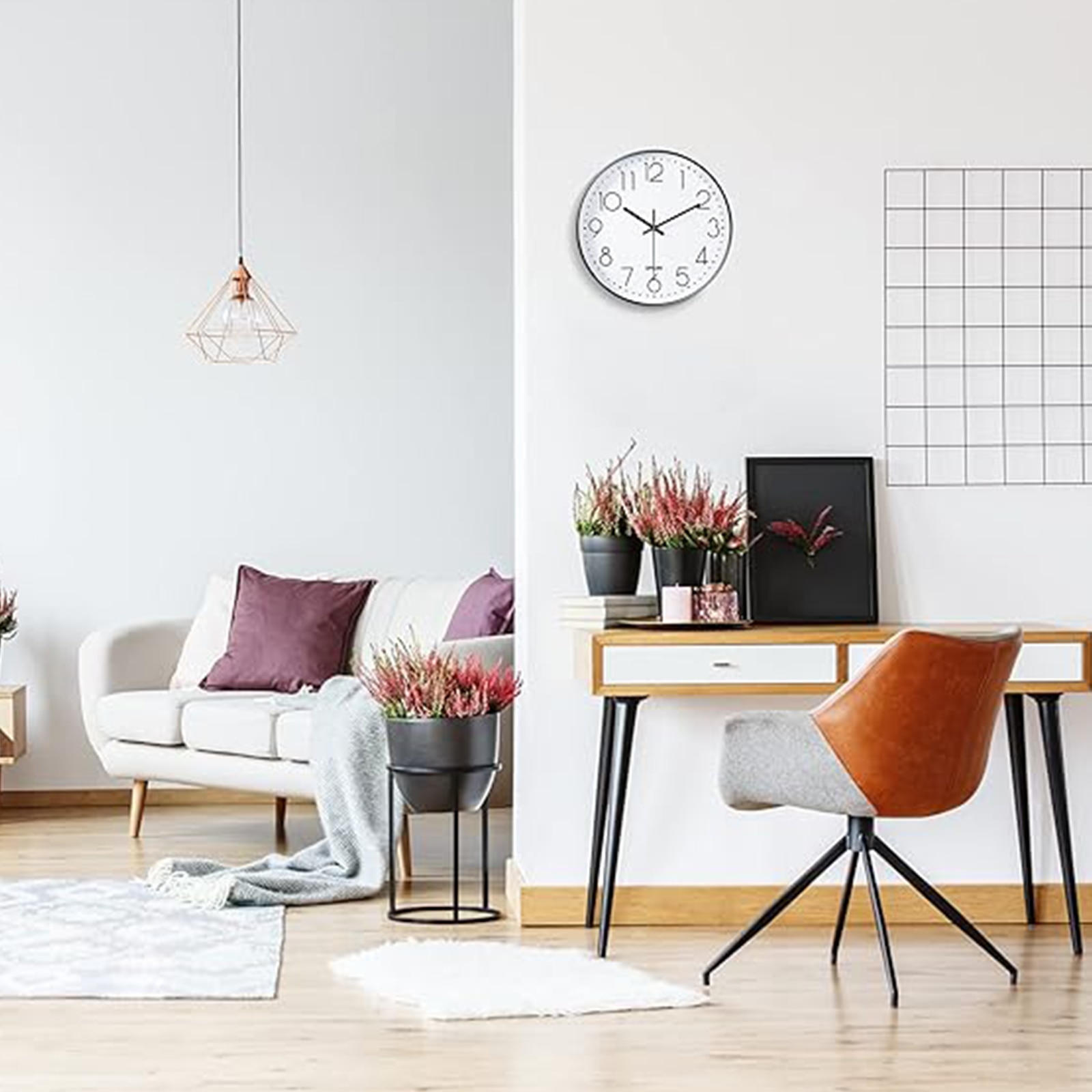 Ceas de perete, Zggzerg, Cu baterie si carlig, Miscare ultra-usoara ...