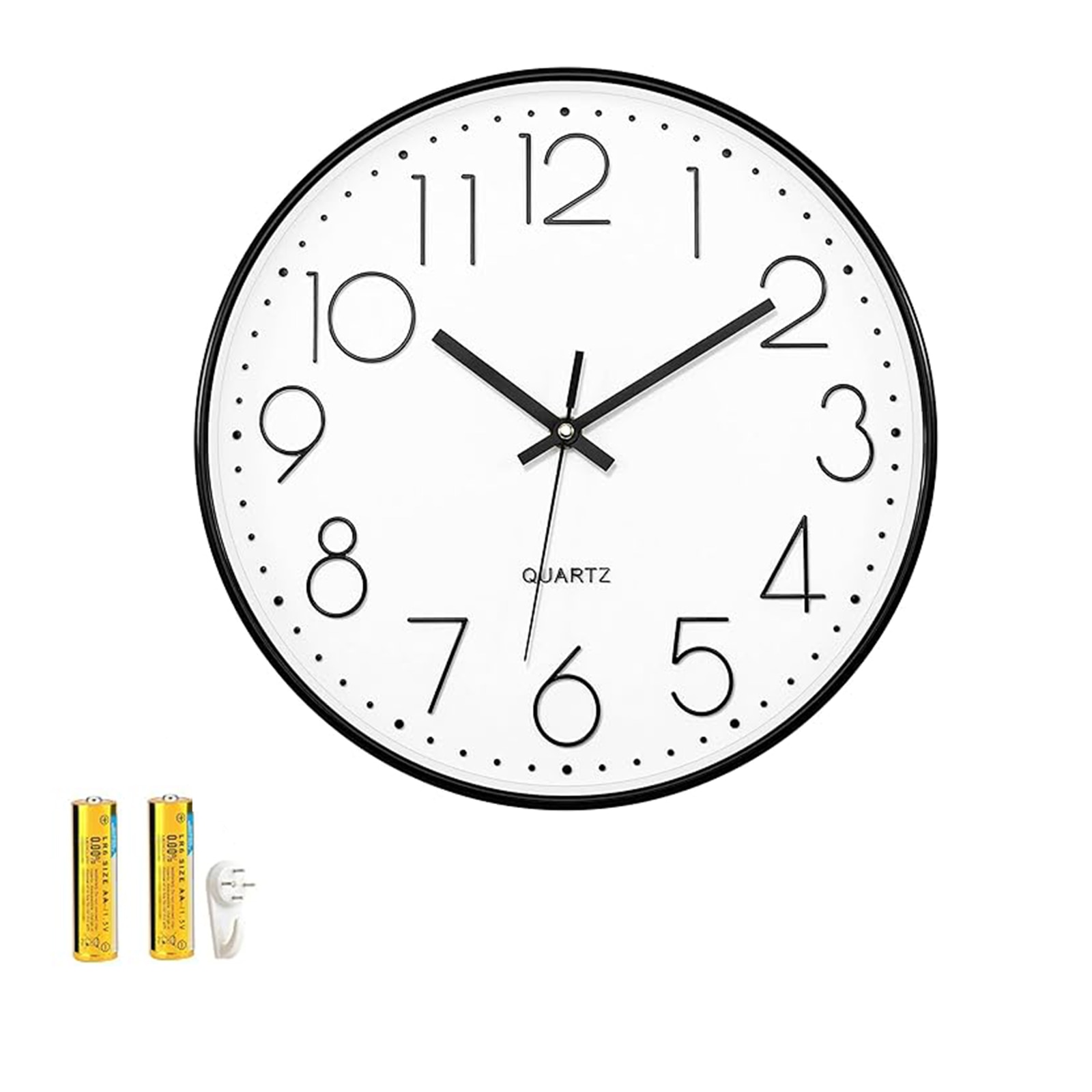 Ceas de perete, Zggzerg, Cu baterie si carlig, Miscare ultra-usoara ...