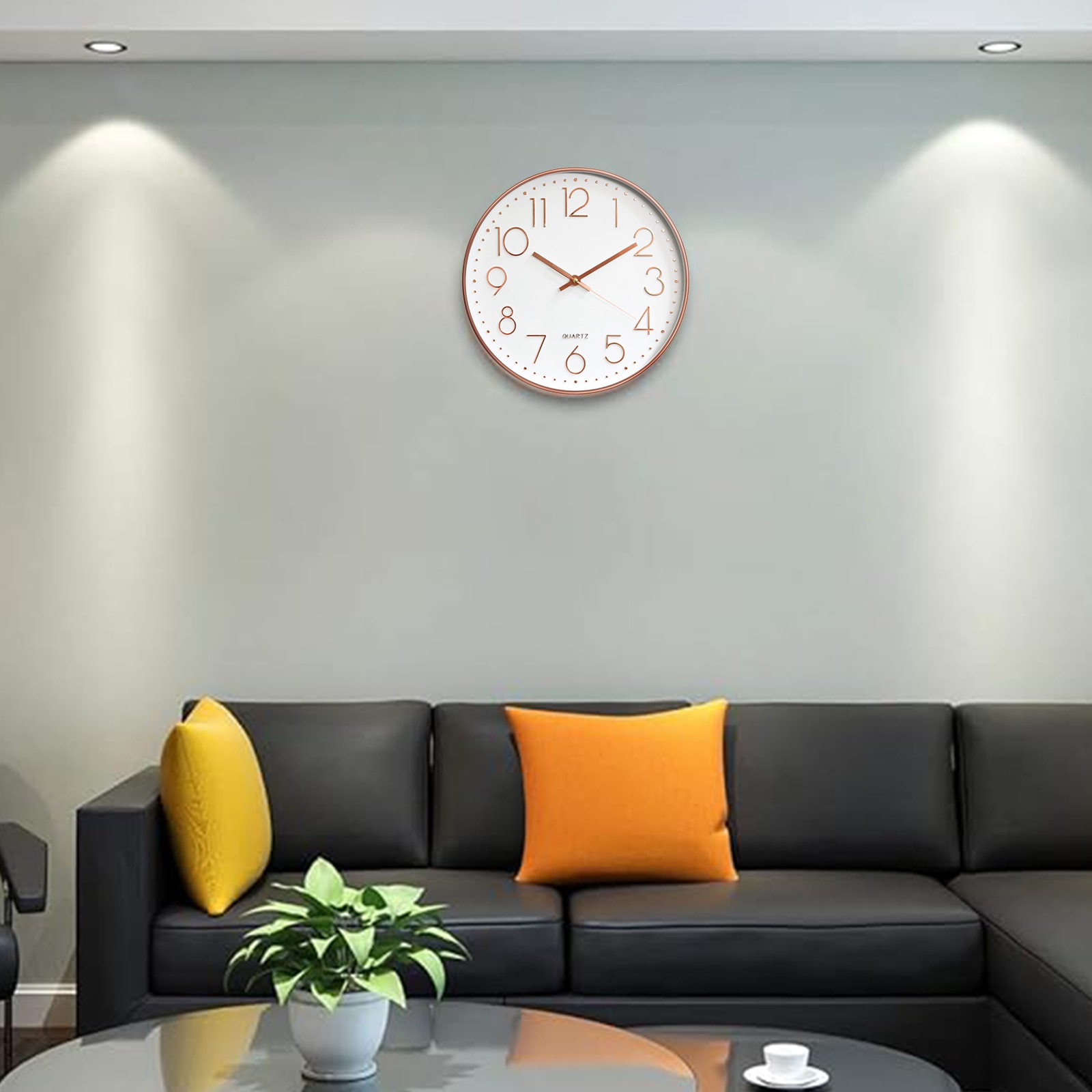 Ceas de perete, Zggzerg, Cu baterie si carlig, Miscare ultra-usoara ...