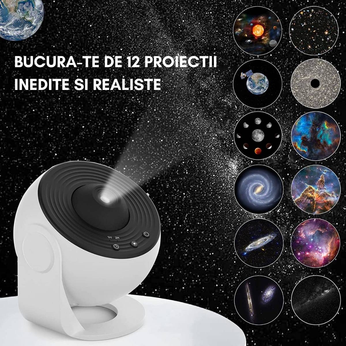 Proiector pentru camera - galaxii, planete, cer instelat si altele ...