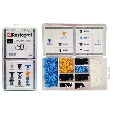 Set 87 clipsuri auto Restagraf, plastic, pentru Lexus, Nissan, Renault ...