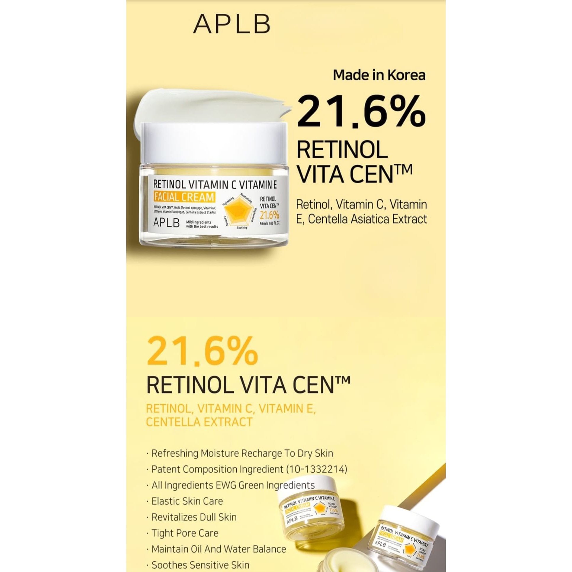 Crema de fata cu Retinol, Vitamina C, Vitamina E, antirid, hidratanta ...