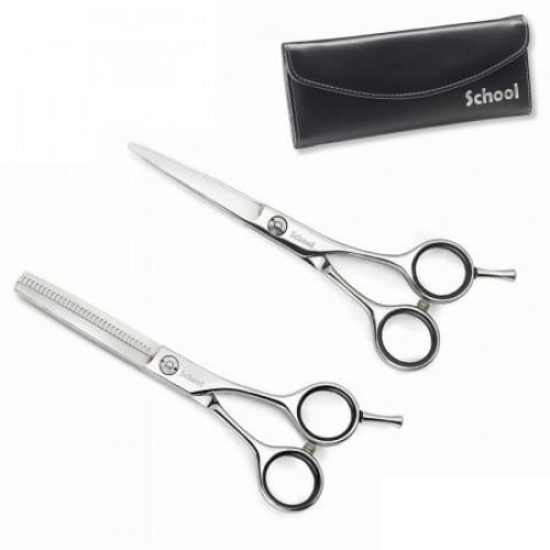 Set profesional 2 foarfeci tuns + filat, 14 cm School Series, Kiepe ...