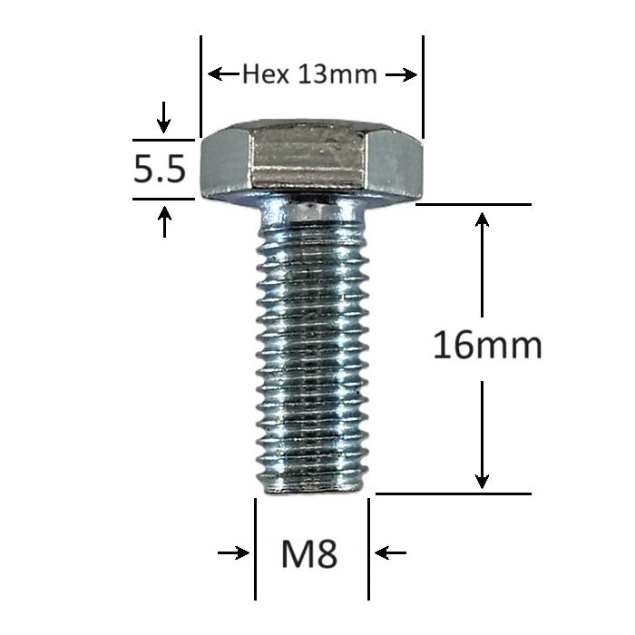 Surub Filet Metric M8x16mm Cap Hexagonal DIN 933 Gr.8.8 - 100buc/cutie ...