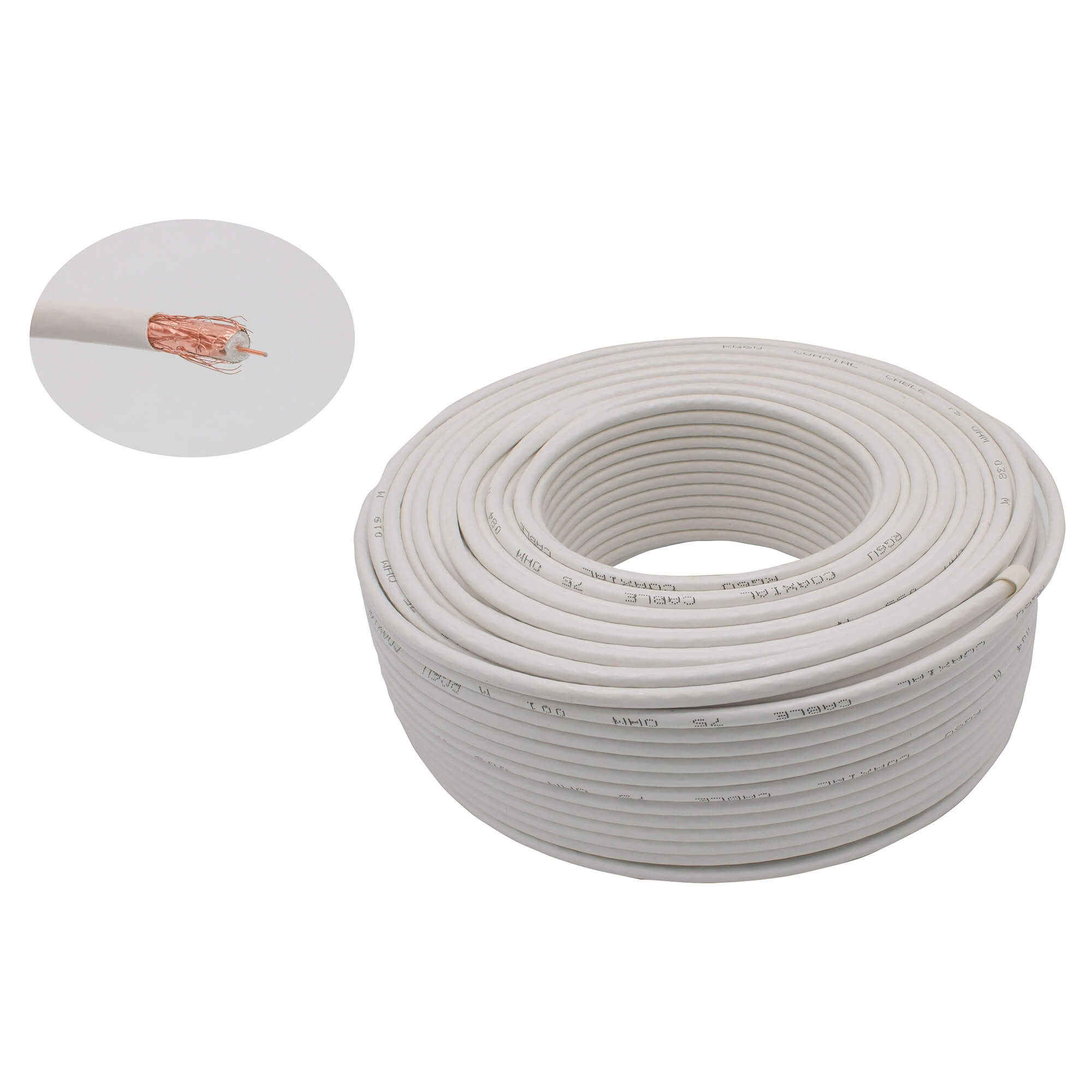 Cablu coaxial RG6U CCS 75 ohm Cabletech alb rola 100 m - eMAG.ro