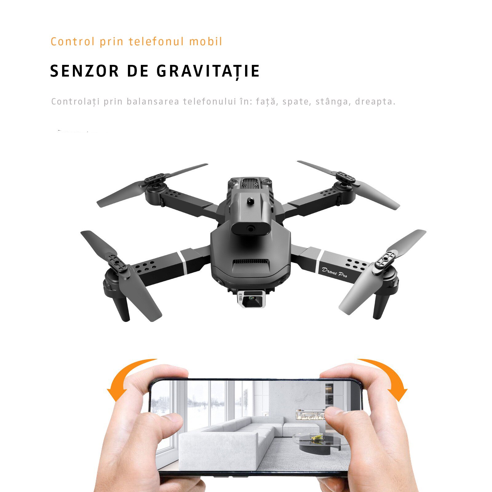 Drona Cu Camera Duala 4K LuxeDenar®, Model 2024, 2 Camere, Evitarea ...