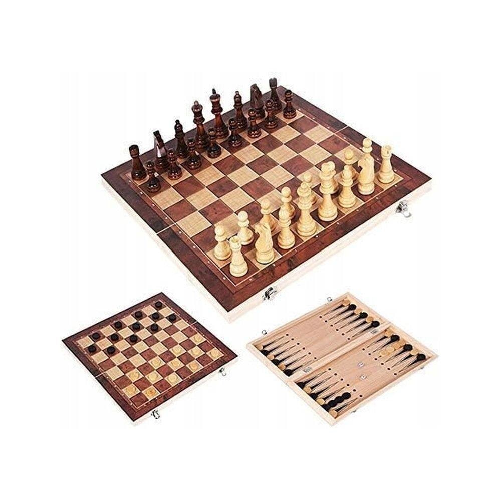 Set de sah, MADEJ, Lemn, Maro/Bej - eMAG.ro