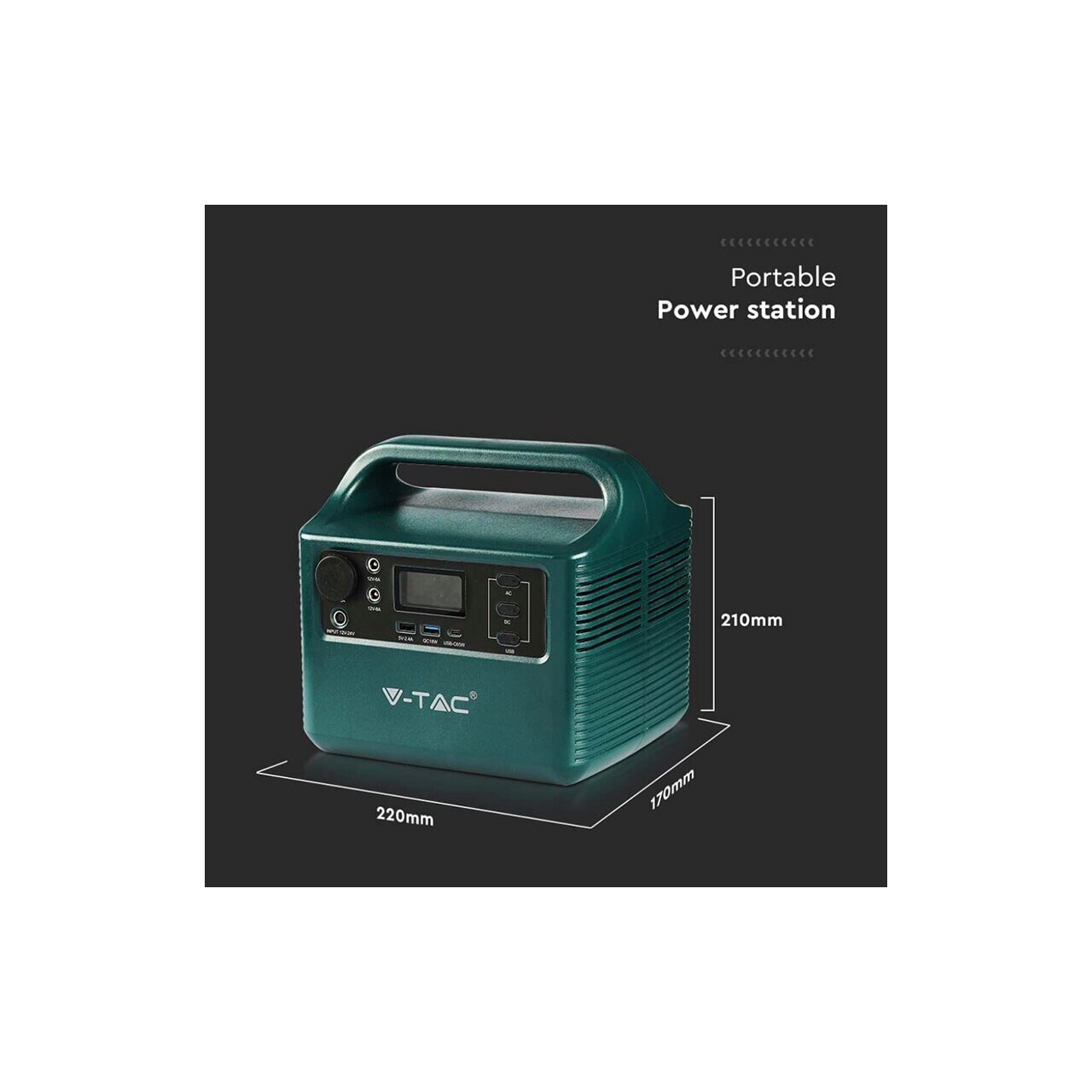 Statie de incarcare portabila, 300 Wh, 230 x 208 x 168 mm, Baterie ...