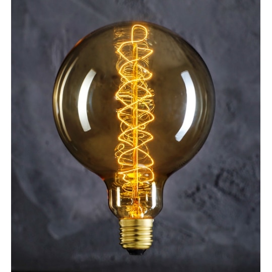 Bec cu filament decorativ, G80, E27, 40W, lumina calda (2700K), clasa ...