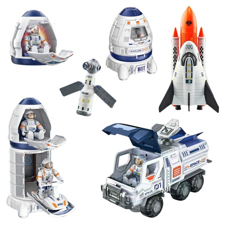Jucarie interactiva cu cosmonauti, statie spatiala, naveta spatiala ...