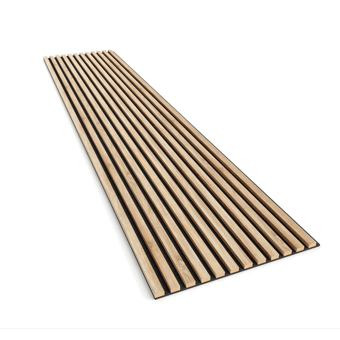 Panou acustic riflat Stejar natural Premium Quality, 240x60 cm - eMAG.ro